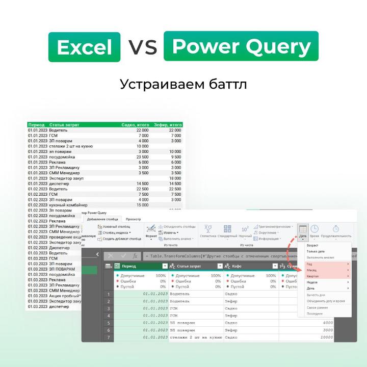 Что лучше: Excel или Power Query? — Школа Excellent на TenChat.ru