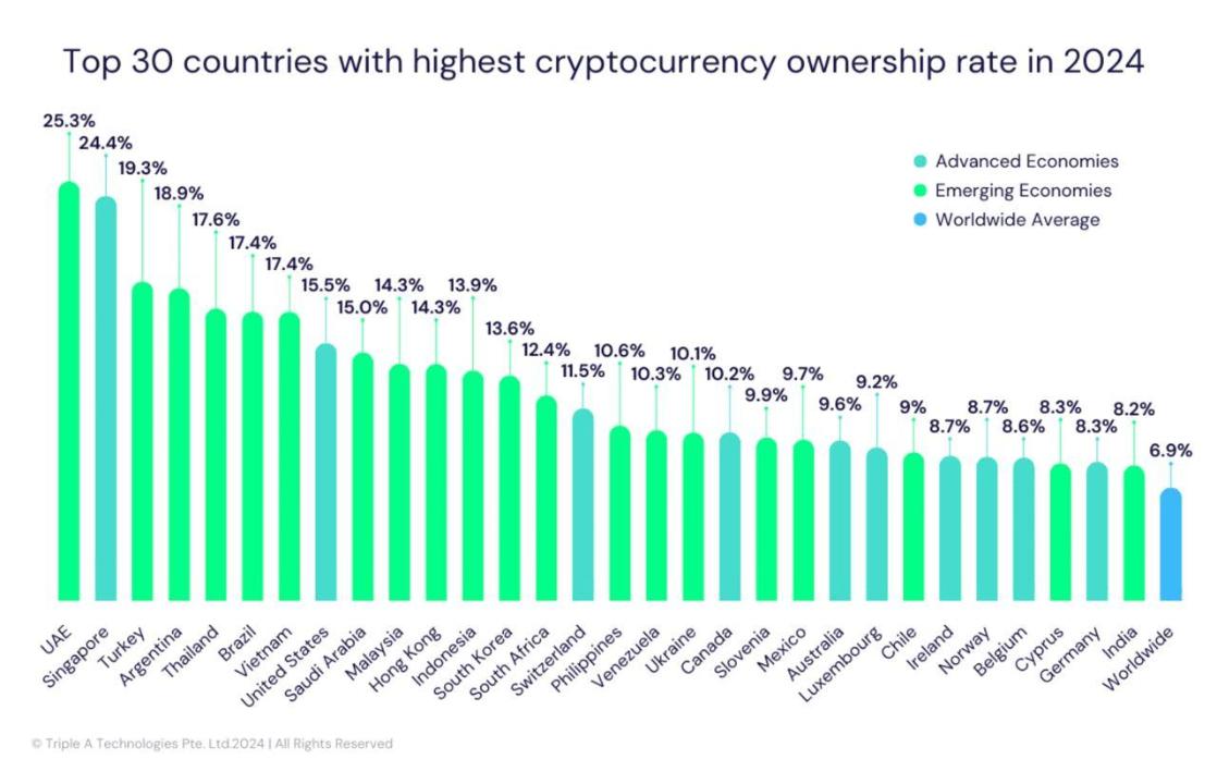 Состояние глобального владения криптовалютами в 2024 году — EVRAZ Global на TenChat.ru