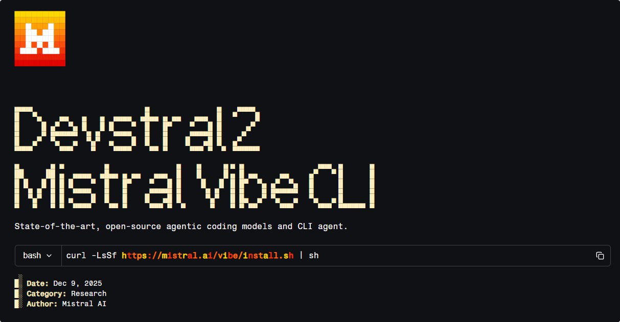 Mistral AI выпустила Devstral 2. — Нейрон и кофе! на TenChat.ru