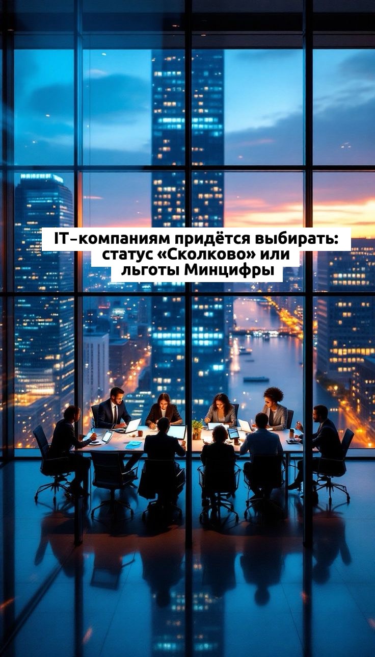 IT-компаниям придется выбрать :статус «Сколково» или льготы от МИНЦИФРЫ ...
