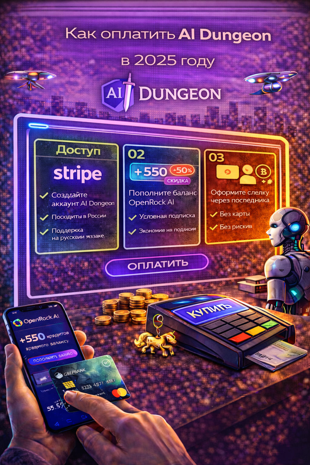 Как оплатить AI Dungeon в 2025 году — Oplatym.ru на TenChat.ru